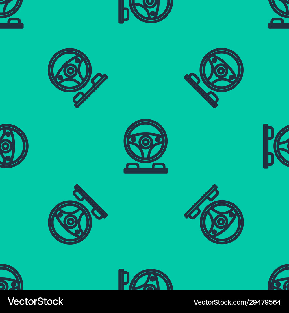 Blue line racing simulator cockpit icon isolated Vector Image