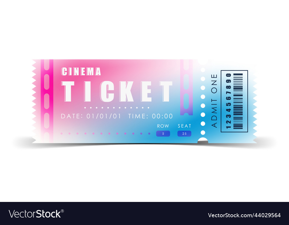 Cinema ticket design modern card template Vector Image