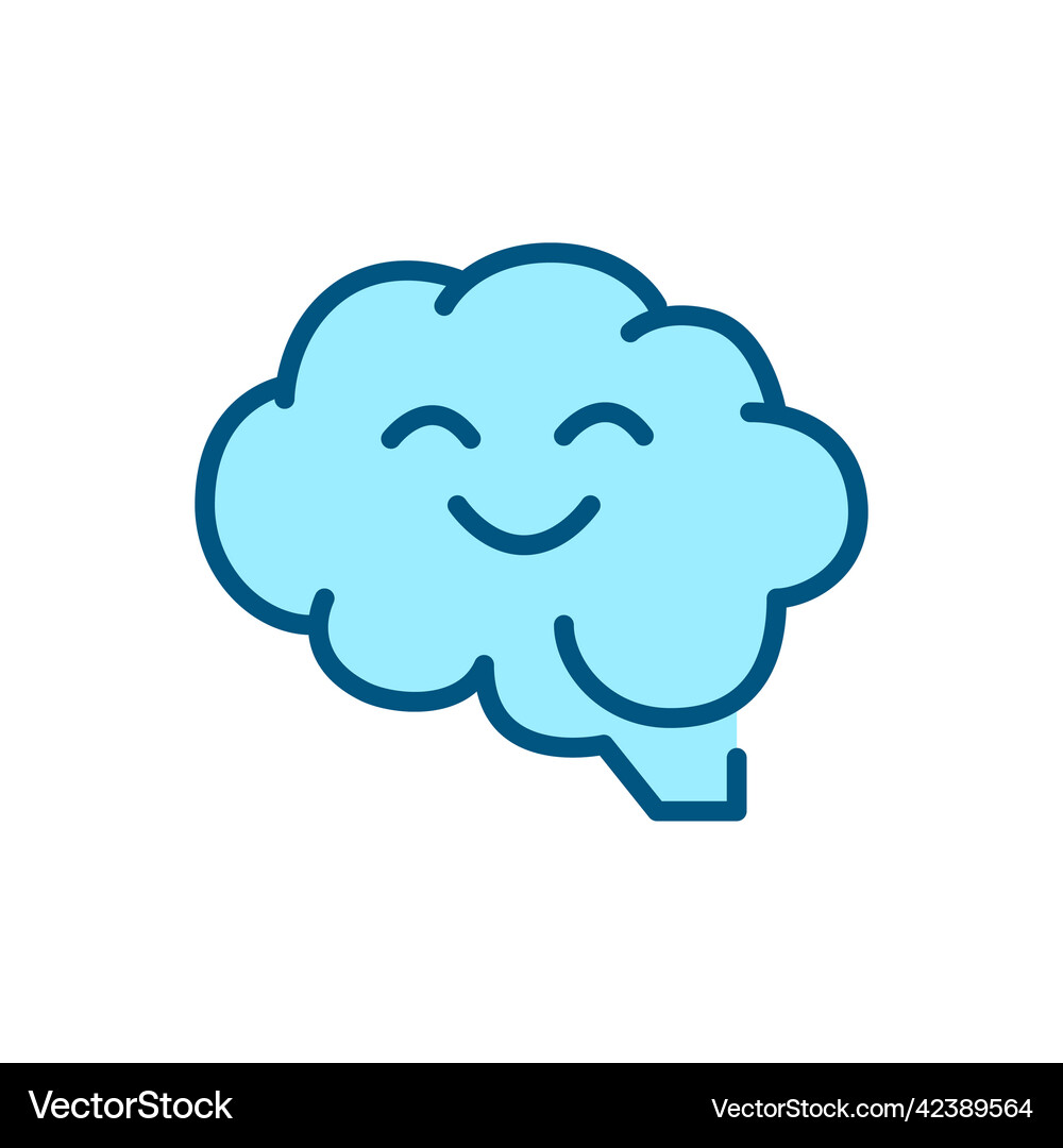 Happy brain as a good mental state pixel perfect Vector Image