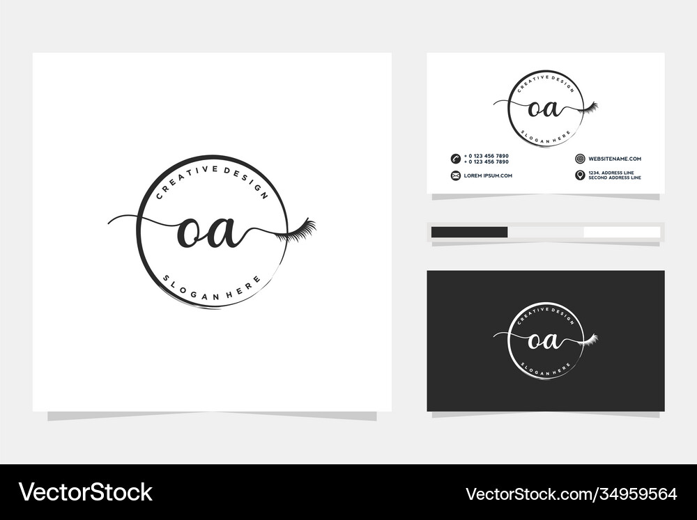 Initial oa feminine logo collections and business Vector Image