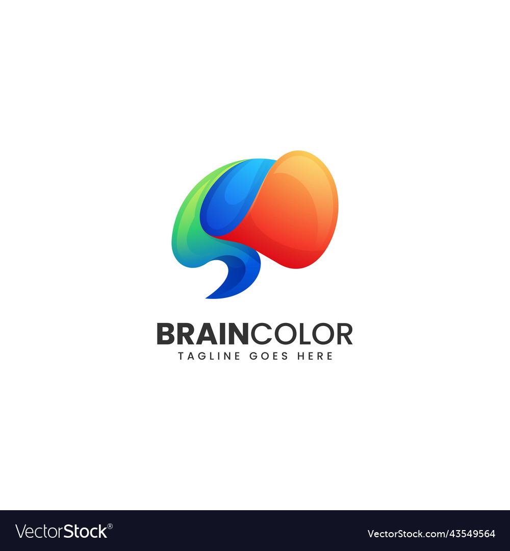 Logo brain gradient colorful style Royalty Free Vector Image