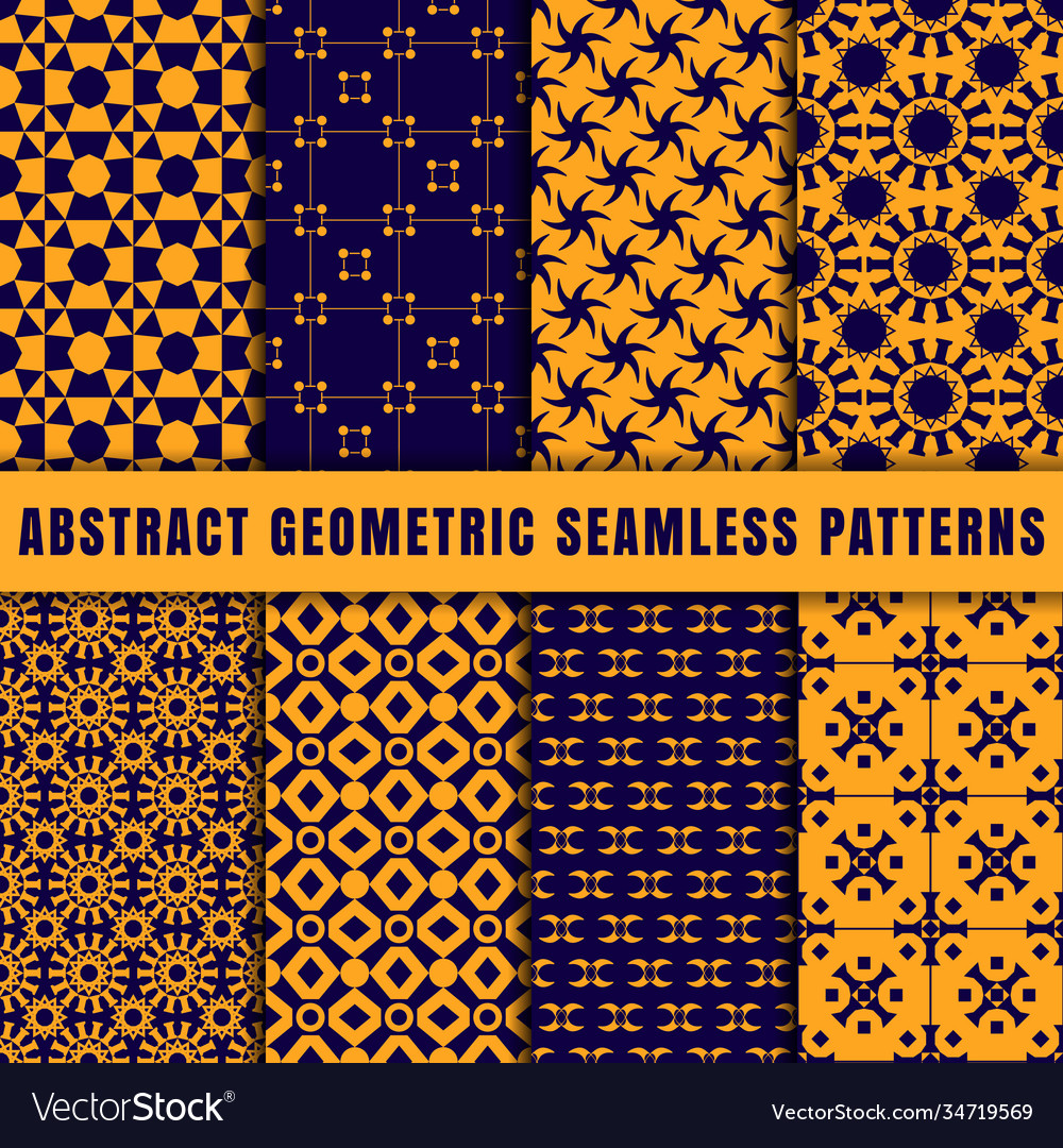 Abstract seamless patterns set Royalty Free Vector Image