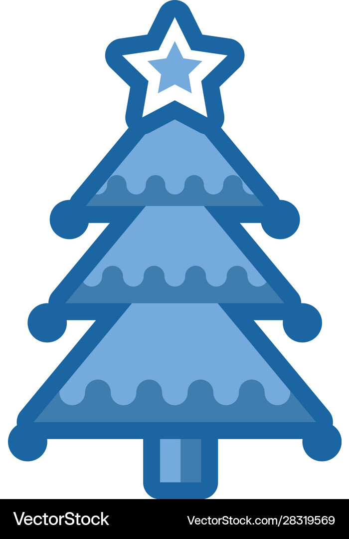 Merry christmas pine tree icon Royalty Free Vector Image