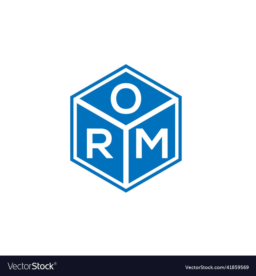 Orm letter logo design on black background Vector Image