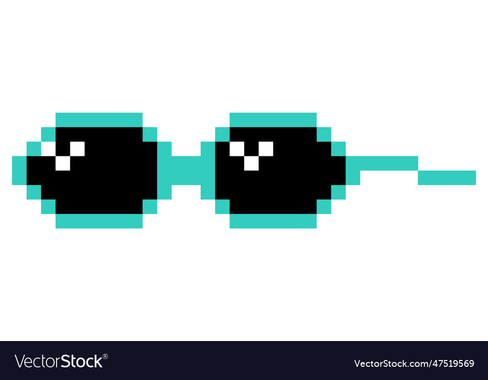 Pixel Glasses Meme Like A Boss Meme Pixelation Vector Image