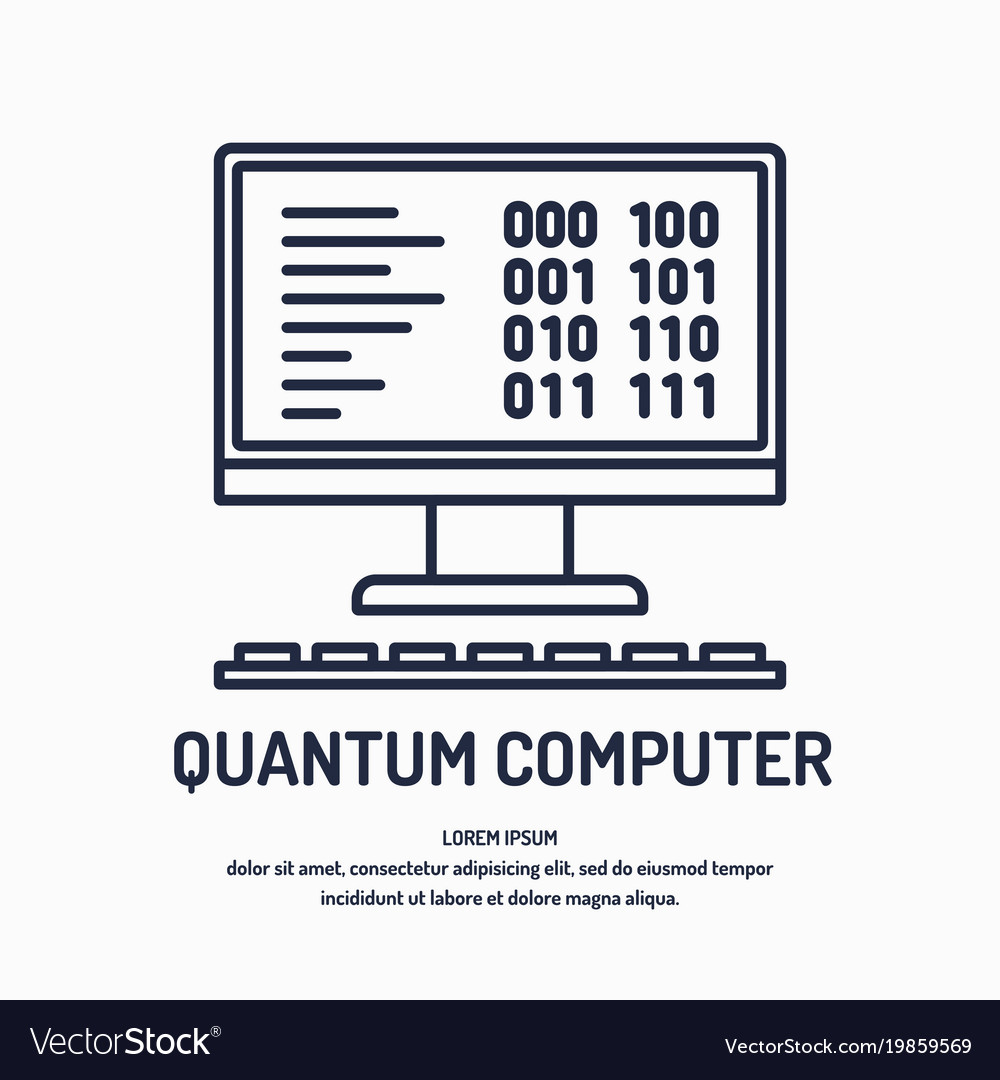 Quantum computer analysis and data transfer Vector Image