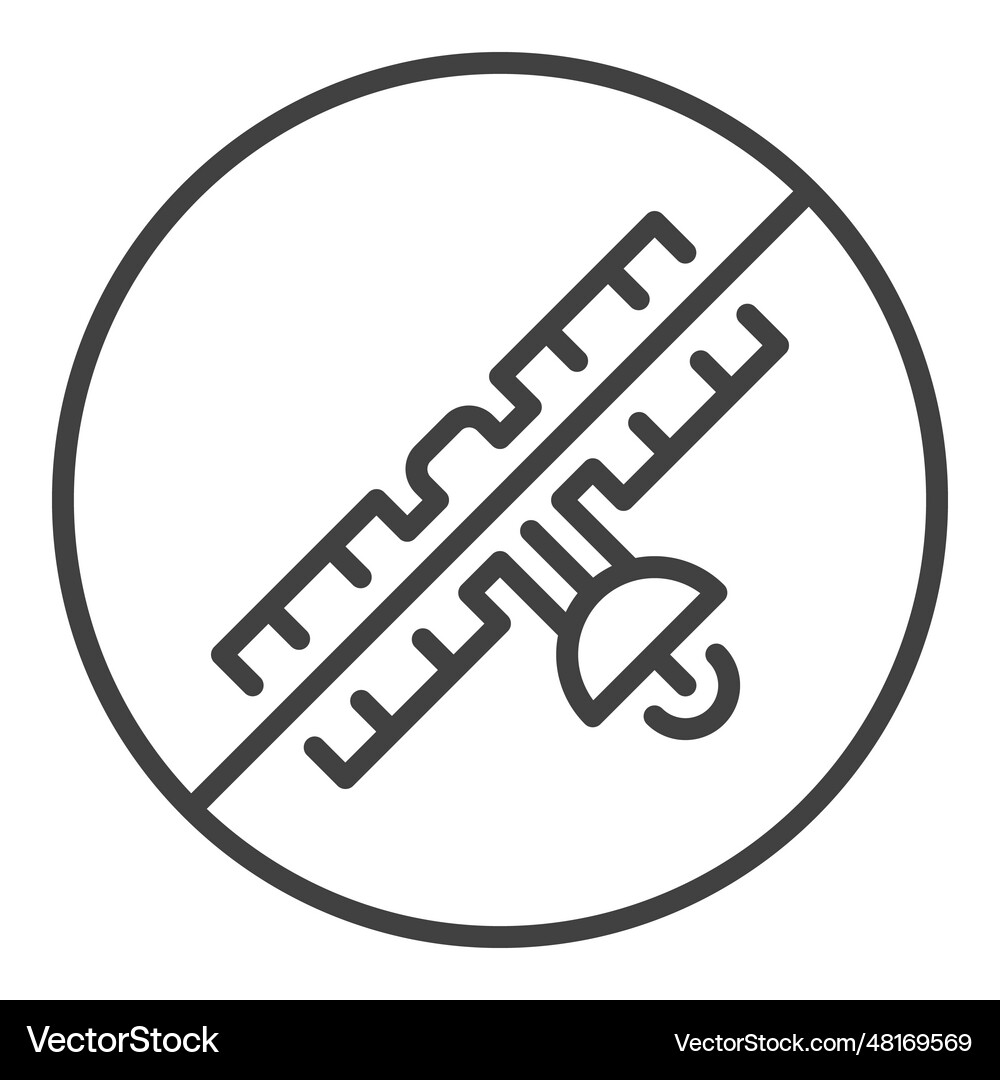 Satellite ban concept thin line icon Royalty Free Vector