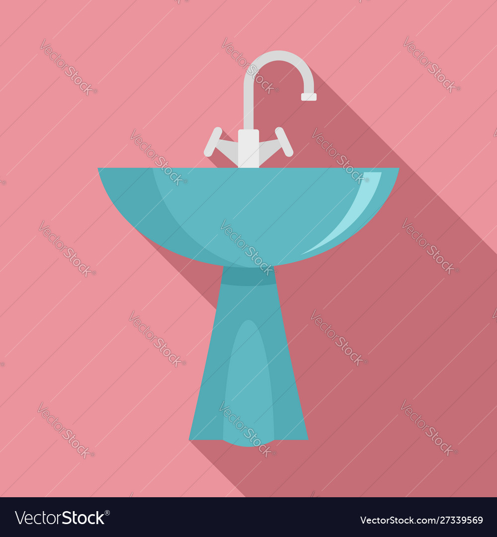 Washbasin icon flat style Royalty Free Vector Image Washbasin icon flat style Royalty Free Vector Image