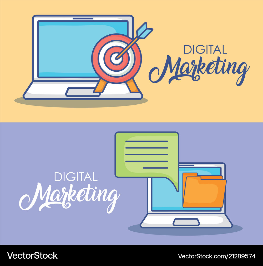 Digital marketing design Royalty Free Vector Image