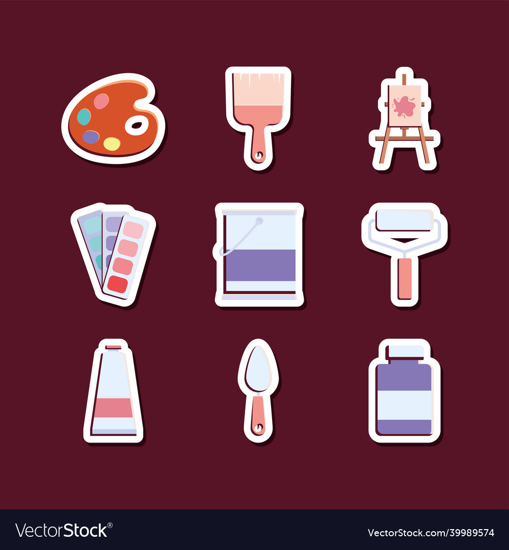 Nine Art Items Royalty Free Vector Image VectorStock nine-art-items-royalty-free-vector-image-vectorstock