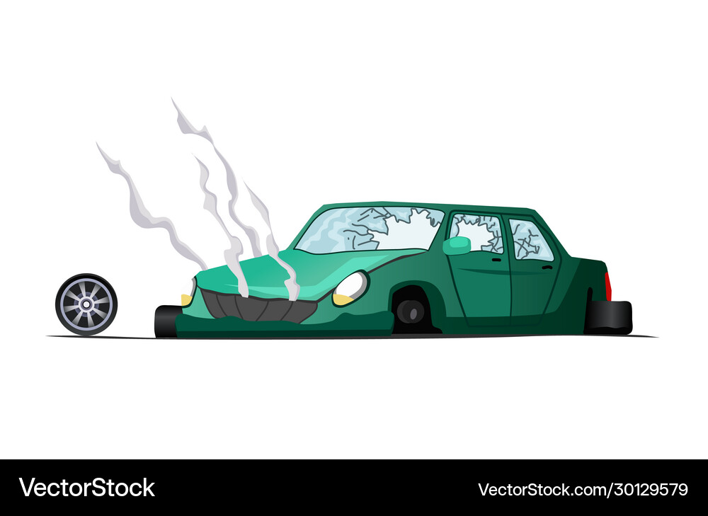 Accident on road crash vehicle Royalty Free Vector Image