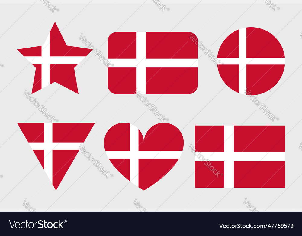 Denmark flag icon Royalty Free Vector Image - VectorStock
