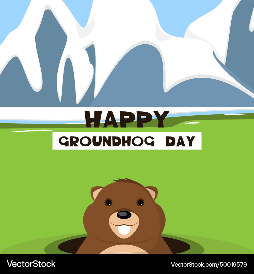 Groundhog day Royalty Free Vector Image - VectorStock