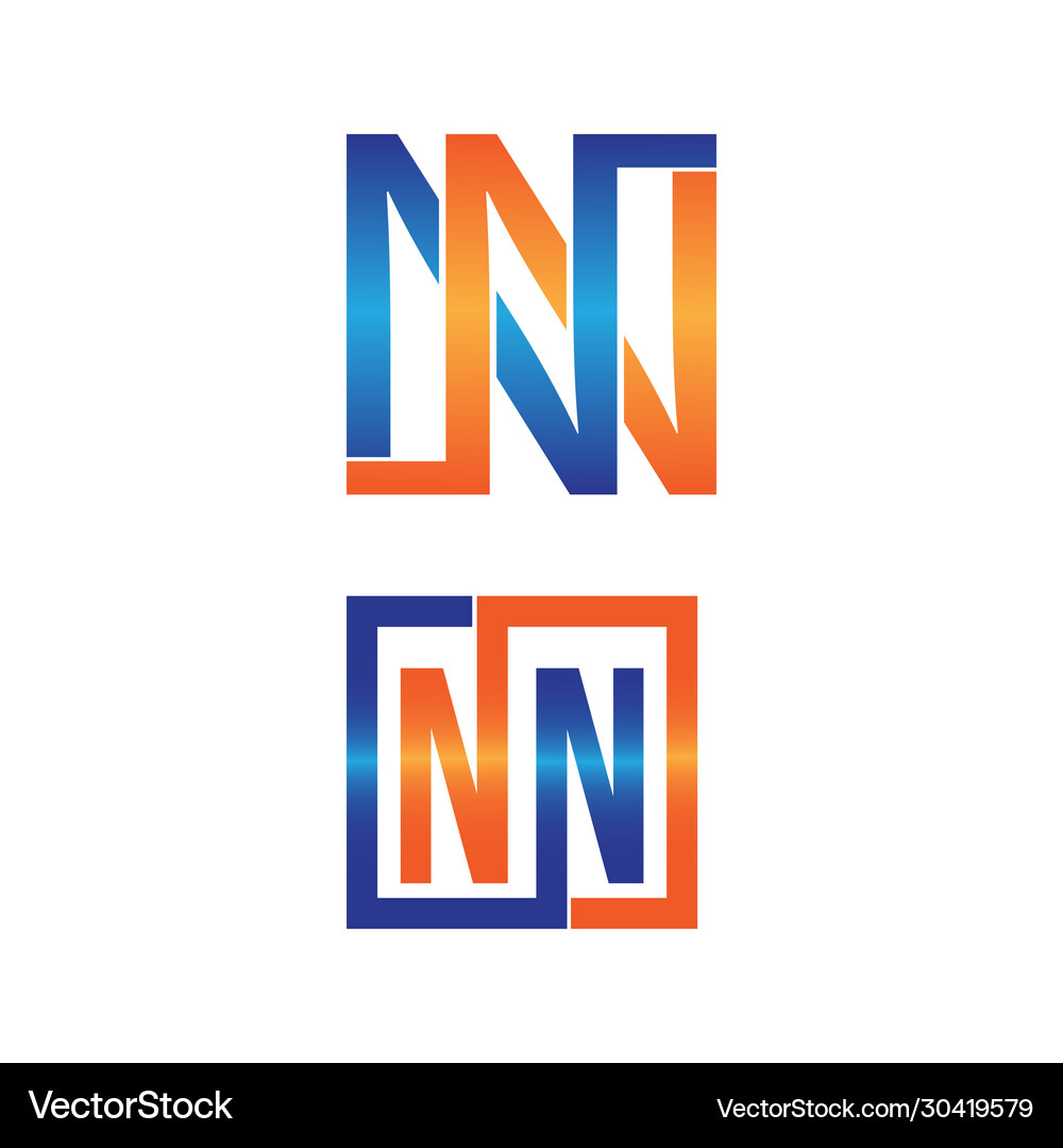 Modern and sleek letter nn logo concept Royalty Free Vector