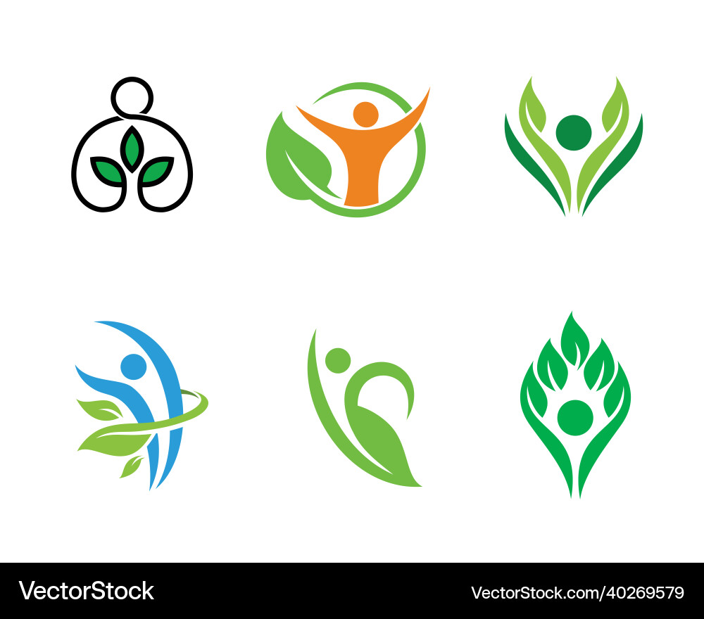 Nature people logo template design emblem Vector Image