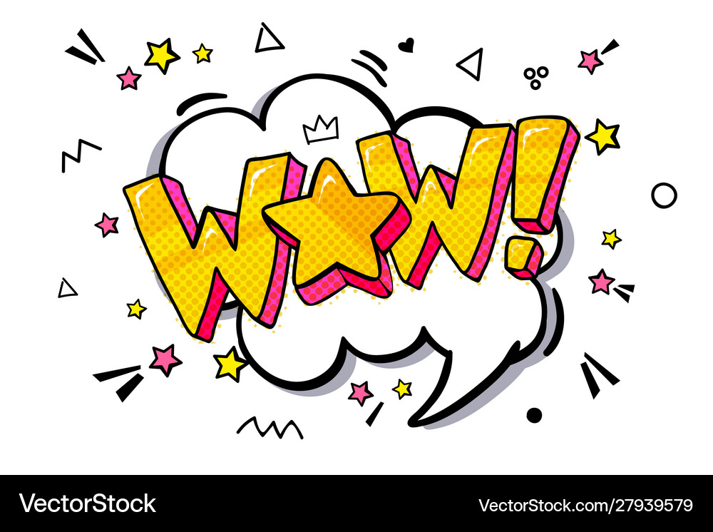 Wow word bubble Royalty Free Vector Image - VectorStock