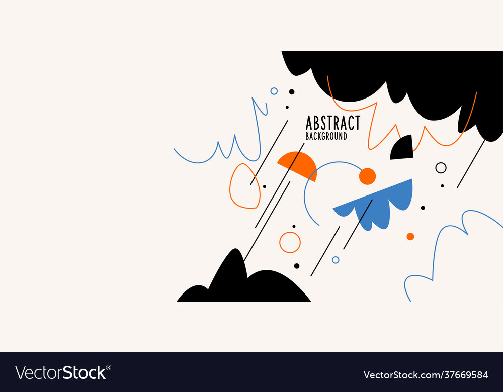 Abstract background with various hand-drawn Vector Image