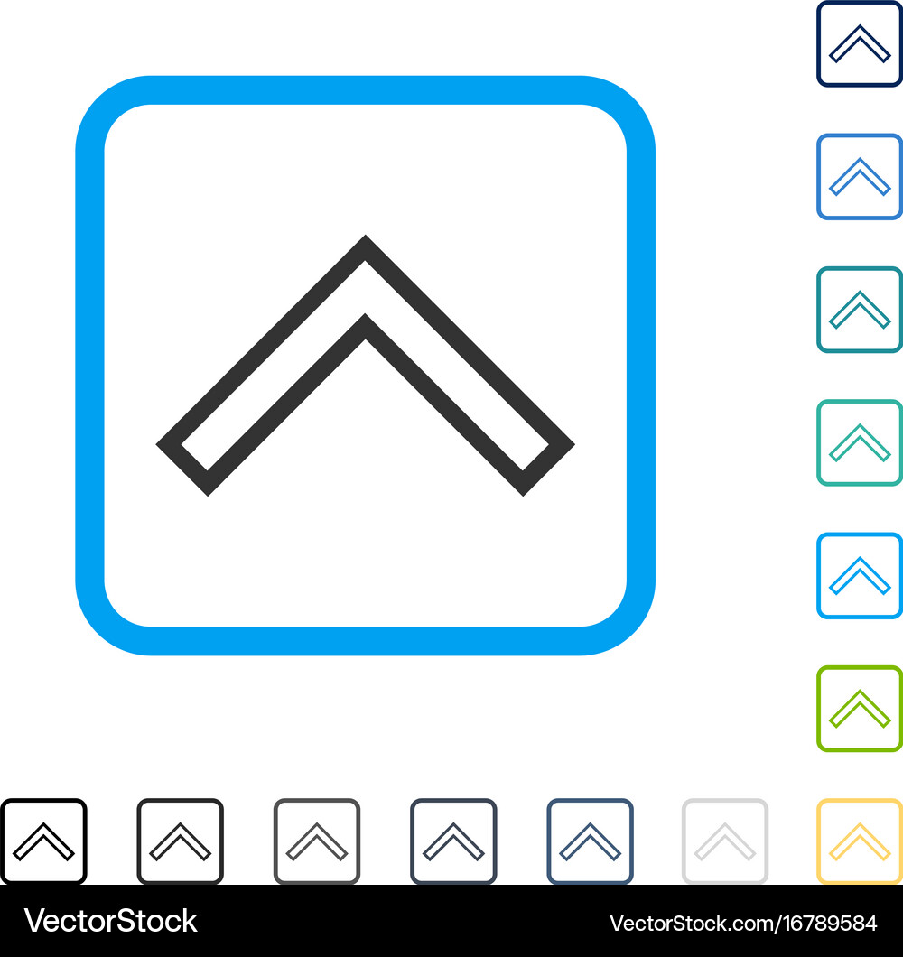 Arrowhead up framed icon Royalty Free Vector Image