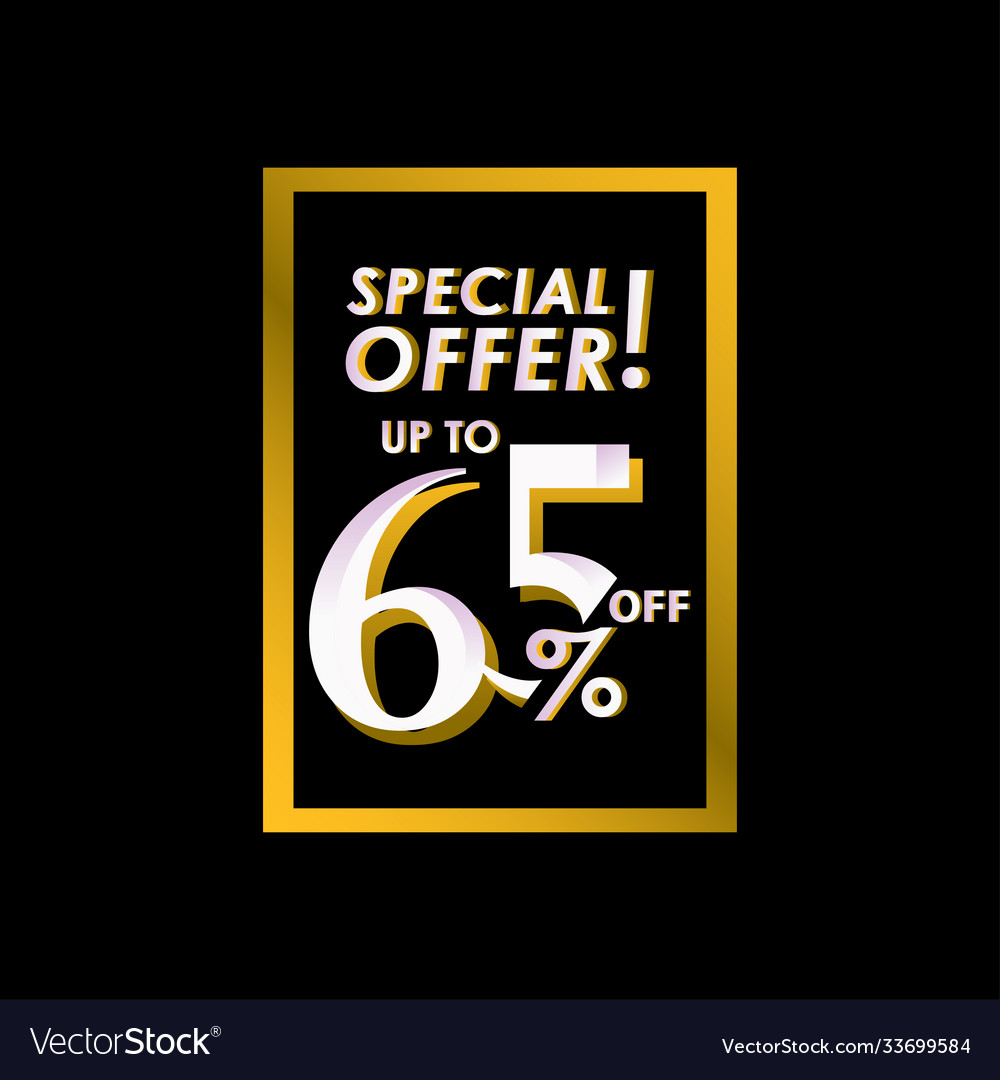 Discount special offer up to 65 off label Vector Image