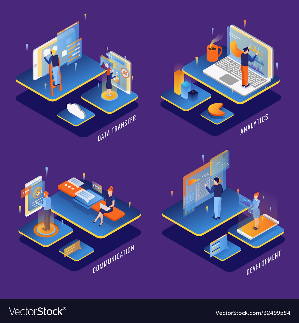 Users interfaces concept set Royalty Free Vector Image