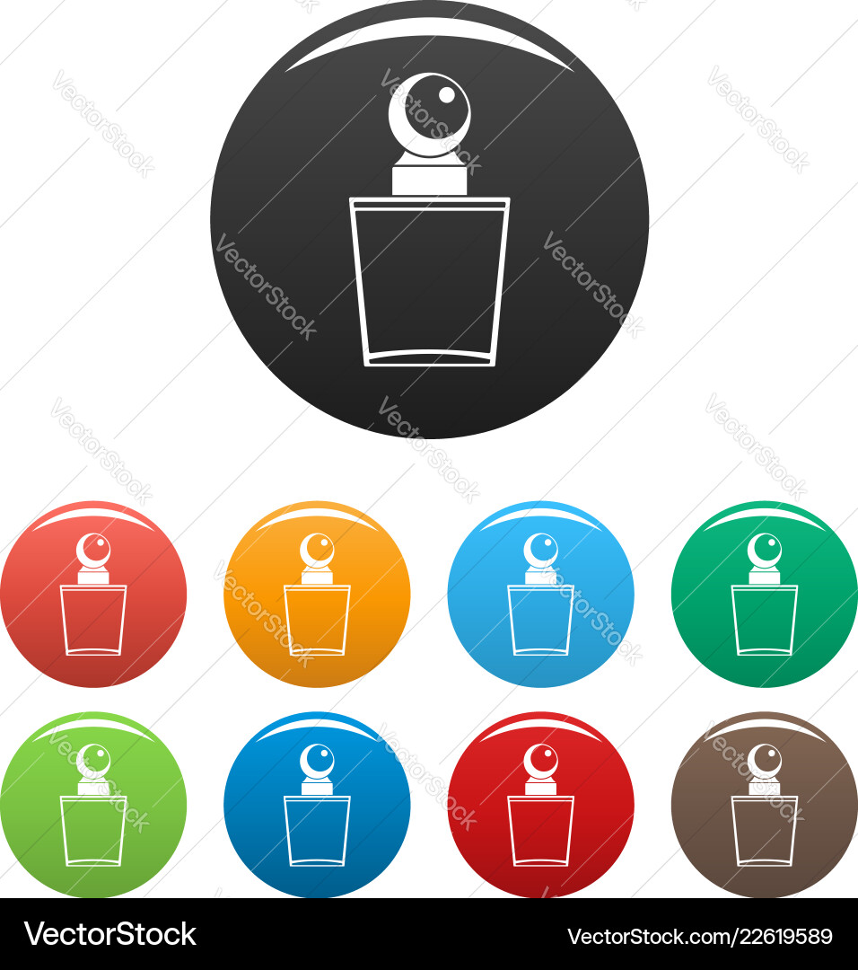 French perfume icons set color Royalty Free Vector Image