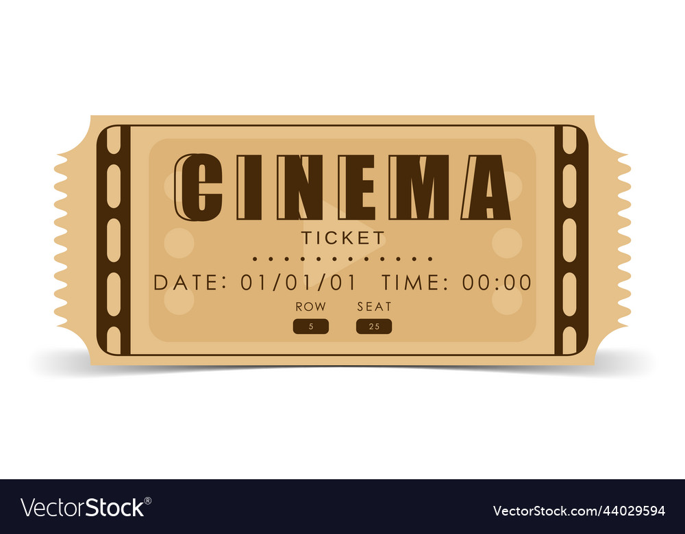 Cinema ticket template ticket design template Vector Image