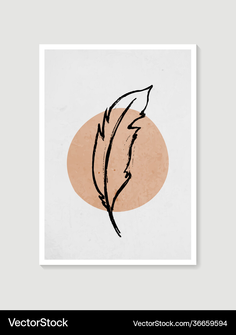 Minimalist Feather Art Peacock Feather Painting By Vera Zaeva