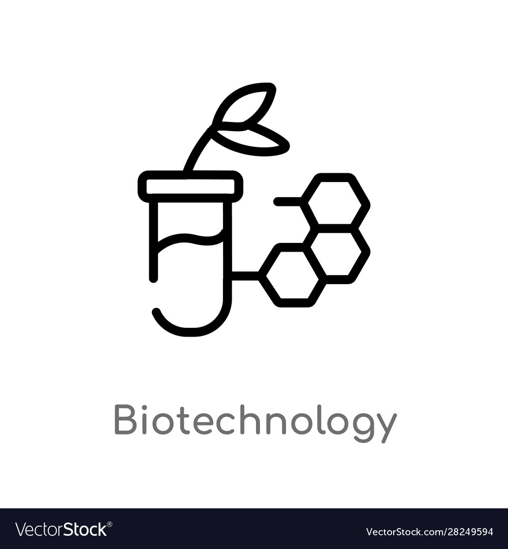Outline biotechnology icon isolated black simple Vector Image Outline biotechnology icon isolated black simple Vector Image