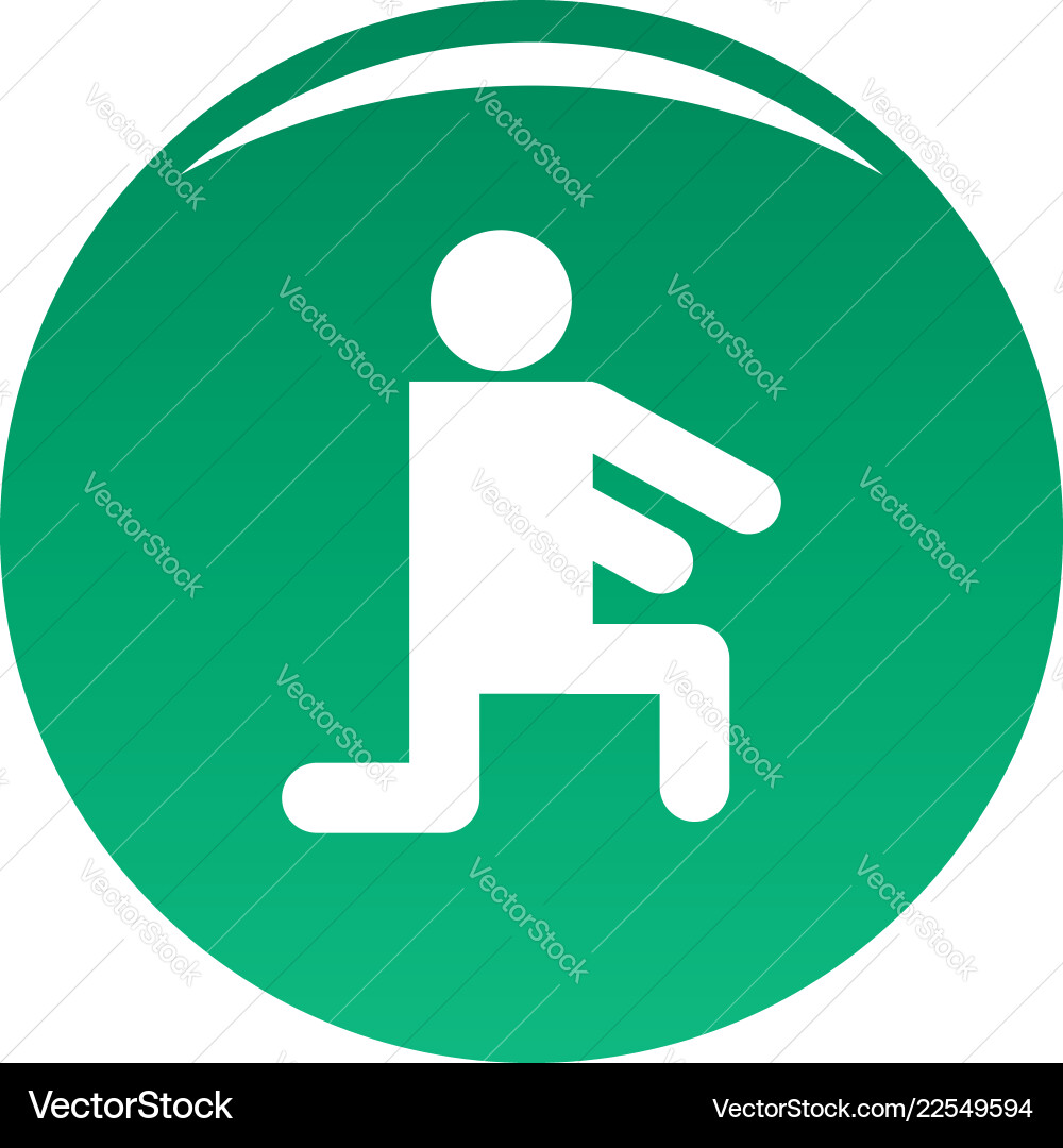 Stick figure stickman icon green Royalty Free Vector Image