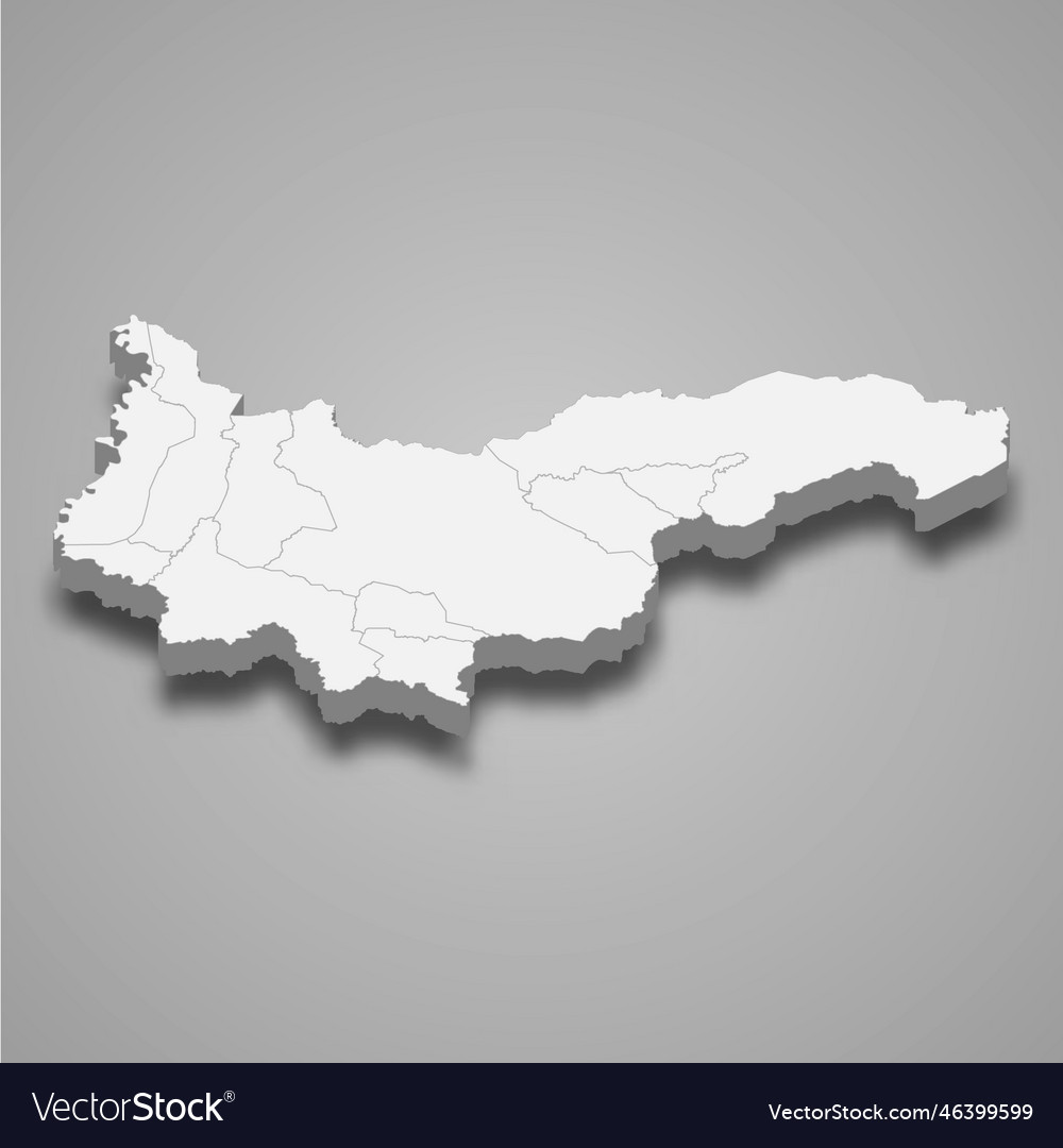 3d isometric map of yoro is a province honduras Vector Image