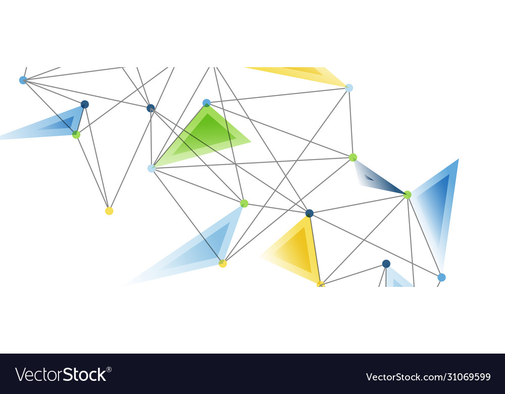Line points connections triangular technology Vector Image