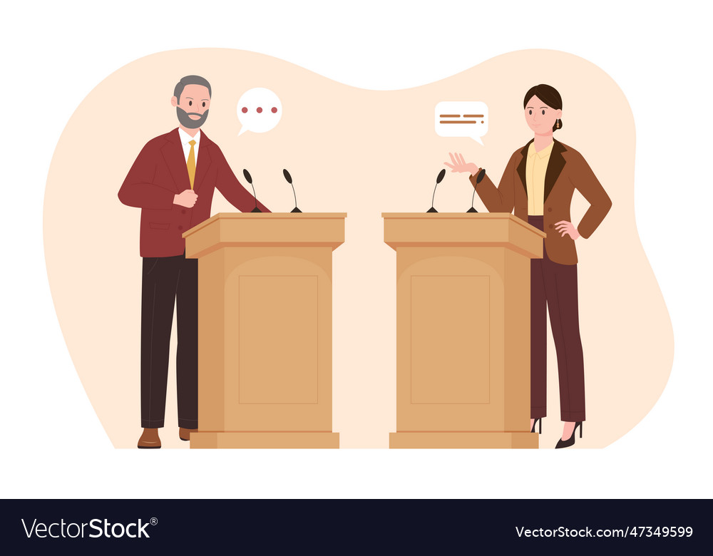 Political debates between two politicians Vector Image