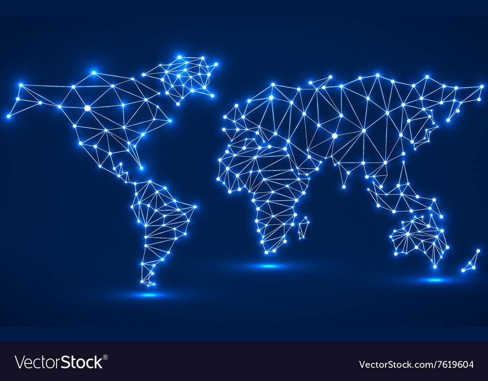 Abstract polygonal world map Royalty Free Vector Image Abstract polygonal world map Royalty Free Vector Image
