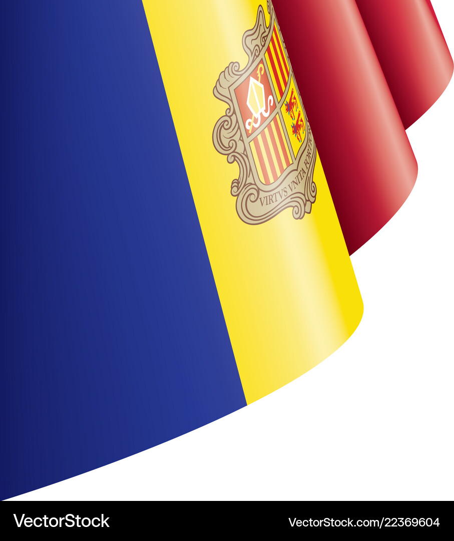 Andora flag on a white Royalty Free Vector Image