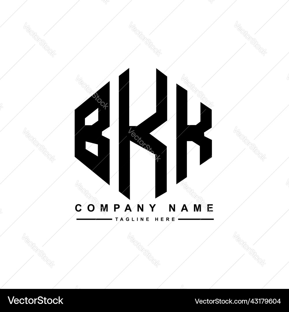 Bkk letter logo design with polygon shape Vector Image