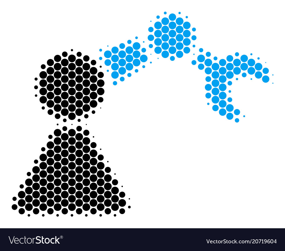 Halftone dot robotics manipulator icon Royalty Free Vector Halftone dot robotics manipulator icon Royalty Free Vector