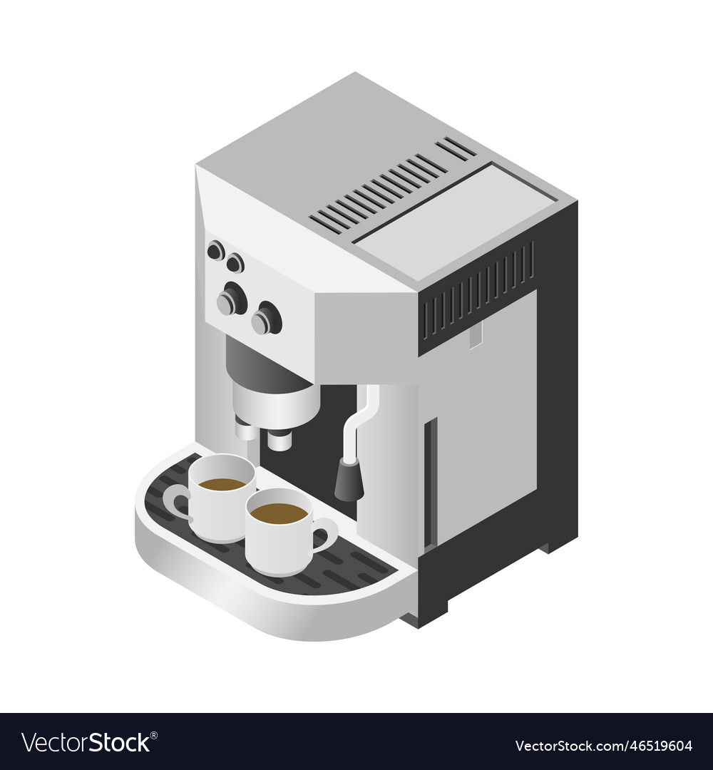Isometric coffee machine icon Royalty Free Vector Image