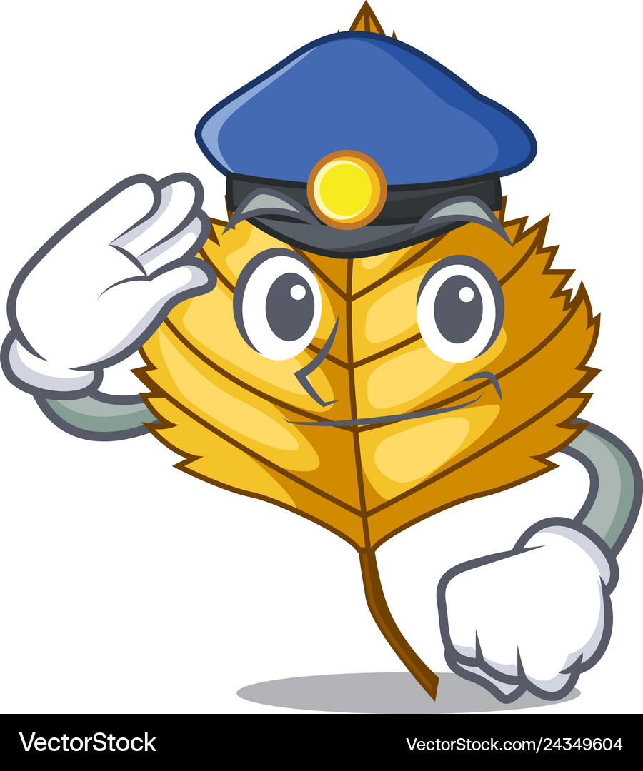 Police birch leaf in the mascot shape Royalty Free Vector