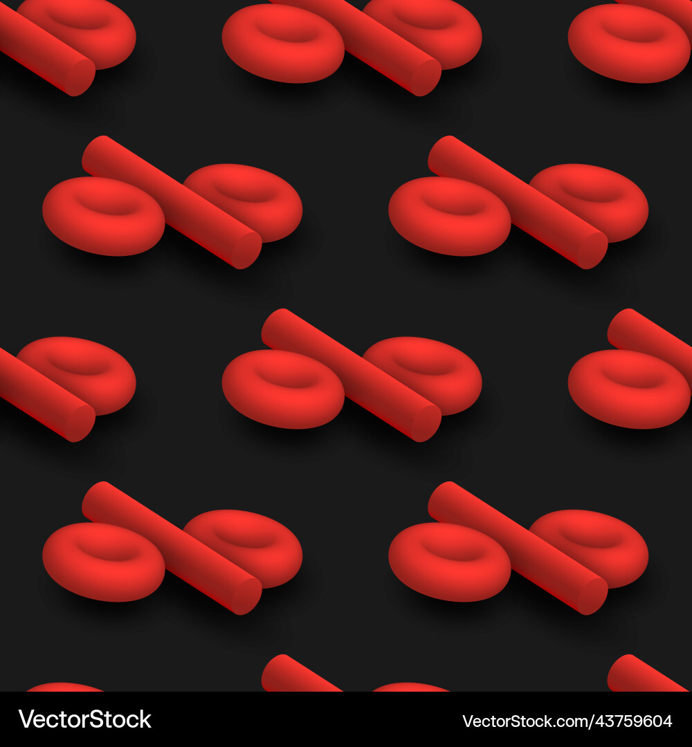 Red 3d percent on black background seamless Vector Image