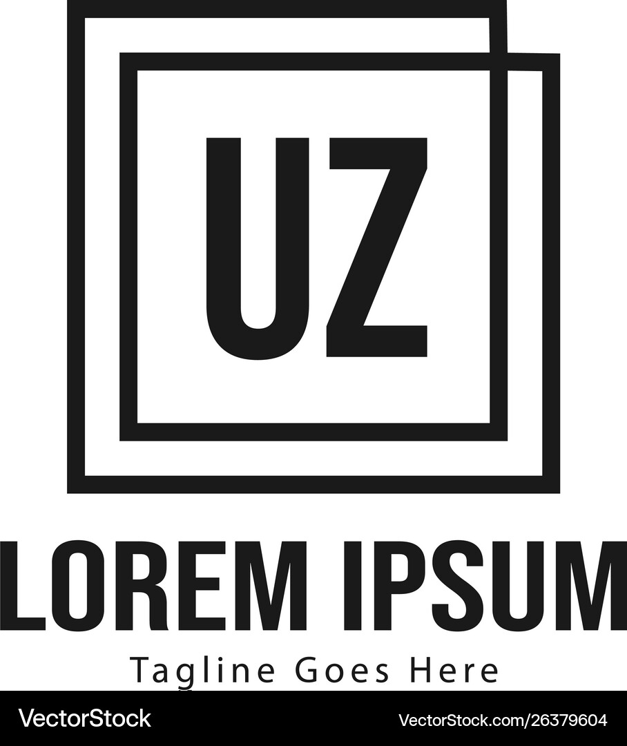Uz letter logo design creative modern letters Vector Image