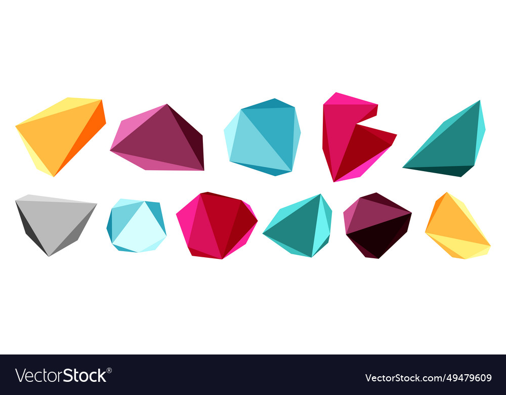 3d low poly triangle design elements Royalty Free Vector