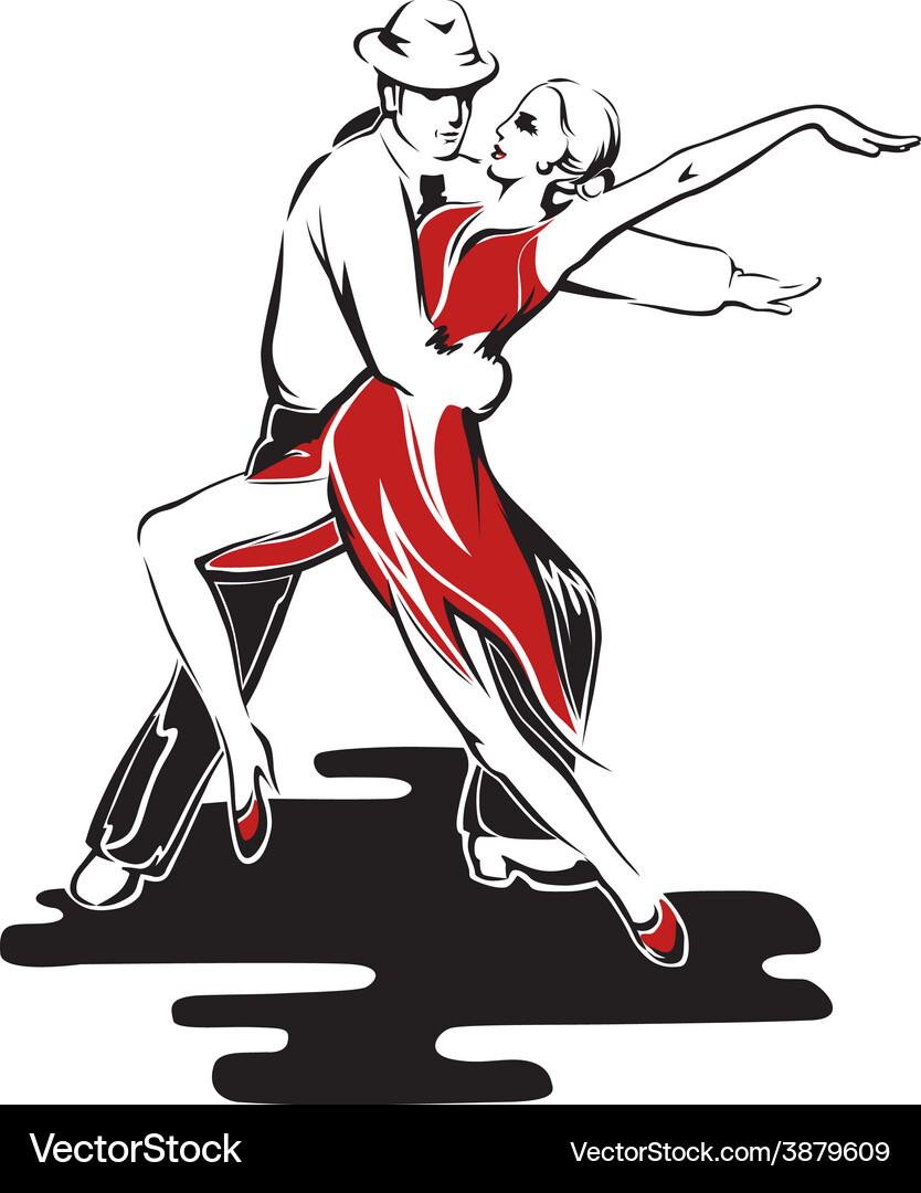 Abstract dancing couple Royalty Free Vector Image