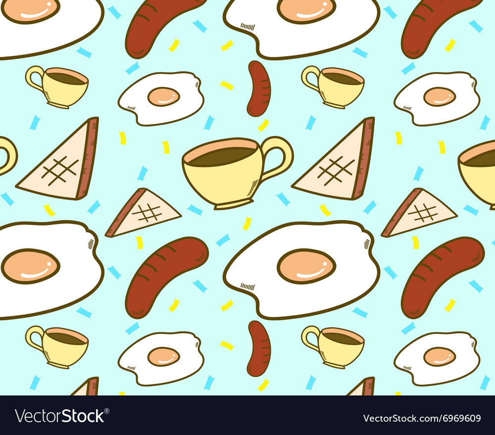 Breakfast pattern Royalty Free Vector Image - VectorStock