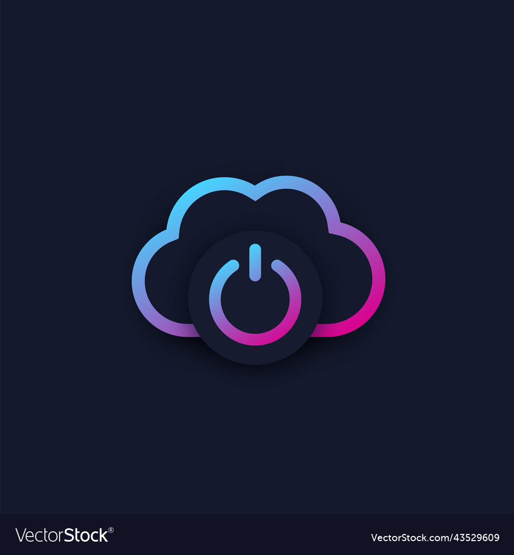 Cloud and off button logo Royalty Free Vector Image