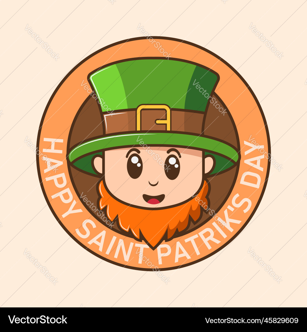Cute leprechaun icon saint patricks day sign Vector Image