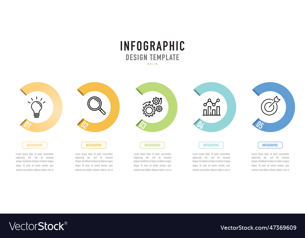 Semicircular paper origami infographic Royalty Free Vector Semicircular paper origami infographic Royalty Free Vector
