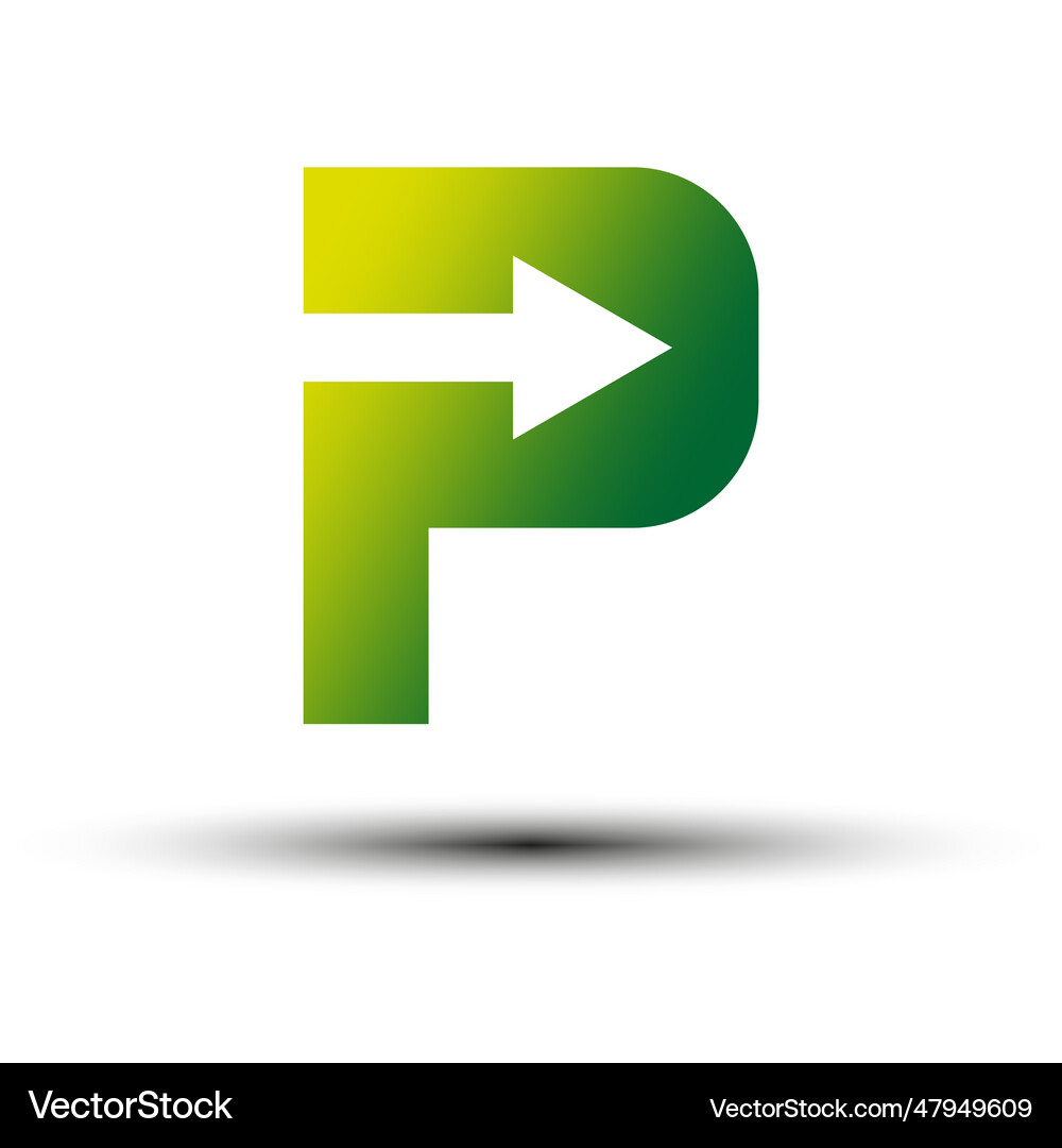 Unusua logo p letter for companyl Royalty Free Vector Image