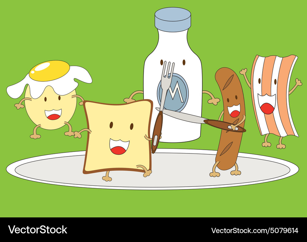 Breakfast cartoon Royalty Free Vector Image - VectorStock