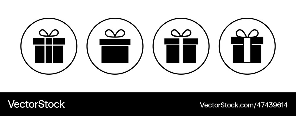 Gift icon set birthday Royalty Free Vector Image