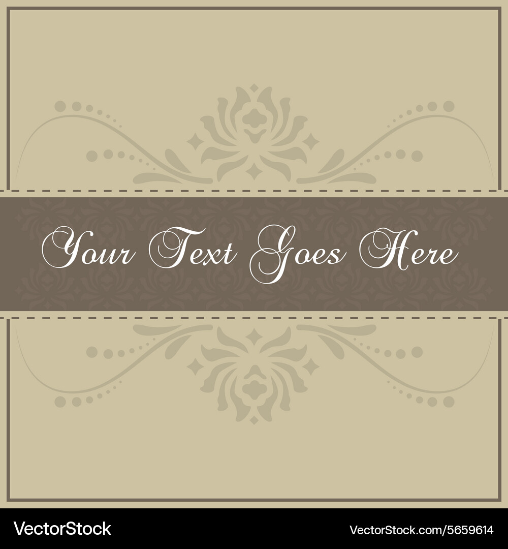 Simple beige invitation card Royalty Free Vector Image